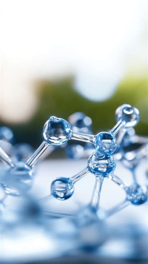 Abstract Representation Of Molecular Structure With Blue Atoms And Bonds Stock Illustration