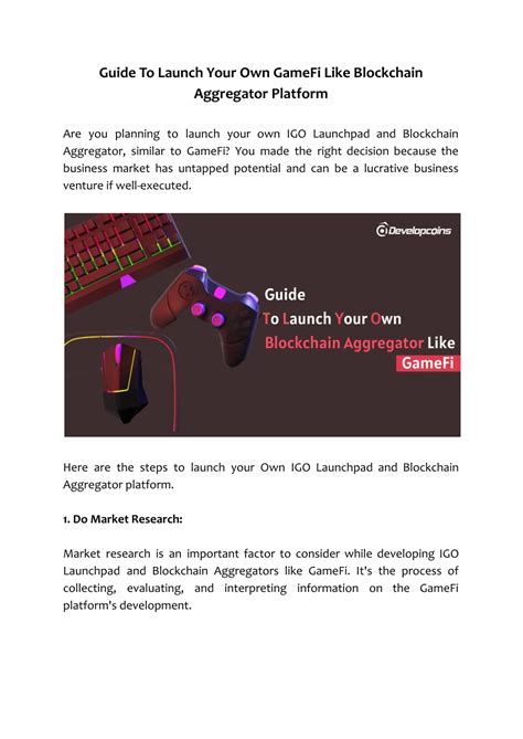 PPT Guide To Launch Your Own GameFi Like Blockchain Aggregator