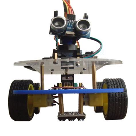 4wd Arduino Based Ultrasonic Smart Car Chassis L298n Kits Free