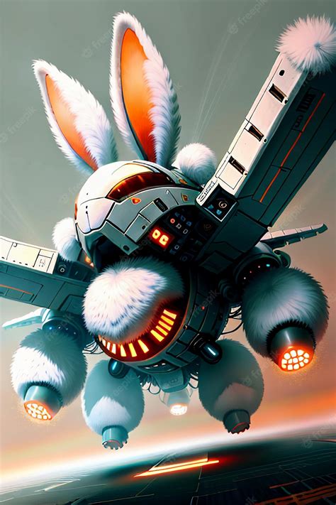Premium Ai Image Rabbit Technology Army Air Vehicle Rabbit Soldier Flying Aircraft Science