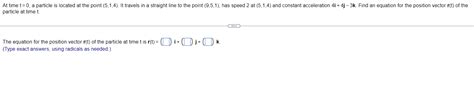solved particle at time t the equation for the position