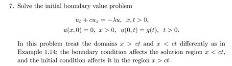 Solved 7 Solve The Initial Boundary Value Problem Ut Cux