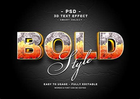 Premium Psd Bold 3d Rust Text Style Effect