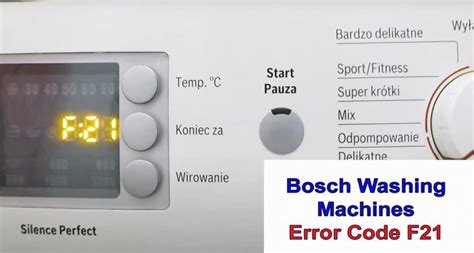 Bosch Washer Error Code F