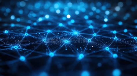 A Blue Abstract Backdrop Featuring Interconnected Network Nodes Representing A Modern Business
