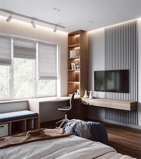 Рабочий стол в детской Комната для мальчика дизайн Дизайн спальни мальчика Интерьеры спальни