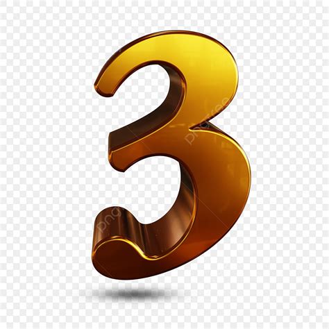Number 3 3d Png