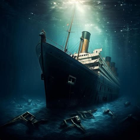 Premium Ai Image Titanic Ship With A Large Ship On The Front