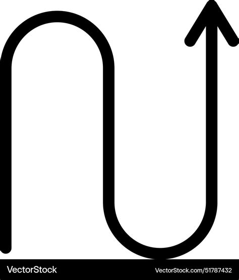 S Shaped Arrow Icon In Linear Style Royalty Free Vector