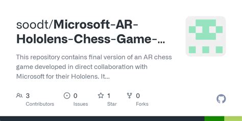 Github Soodtmicrosoft Ar Hololens Chess Game Csharp Unity This Repository Contains Final