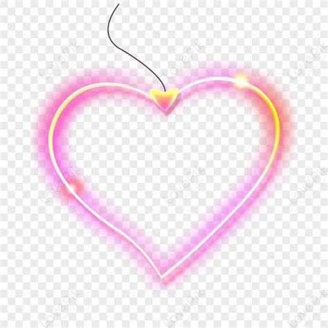 핑크 다채로운 발렌타인 사랑 일러스트 심장 네온 조명 효과낭만적 인화려한 Png 일러스트 무료 다운로드 Lovepik
