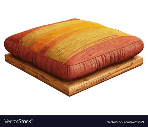 Fluffy Pillow Stack On Rustic Bed Royalty Free Vector Image