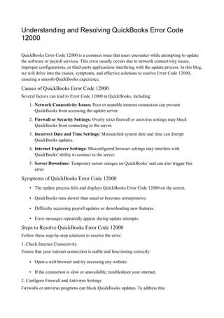 Fix QuickBooks Error Code Troubleshooting Guide PDF