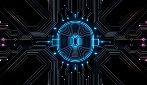 Premium Photo Blue Glowing Shield With Keyhole On Dark Circuit Board