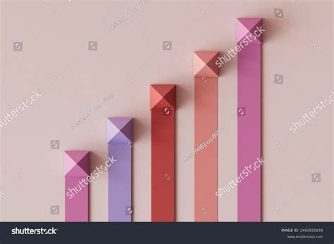 3d Render Pastel Colored Bar Graph Stock Illustration 2492825839