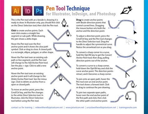 Pen Tool Technique Infográfico Pdf Anchor Analytic Geometry
