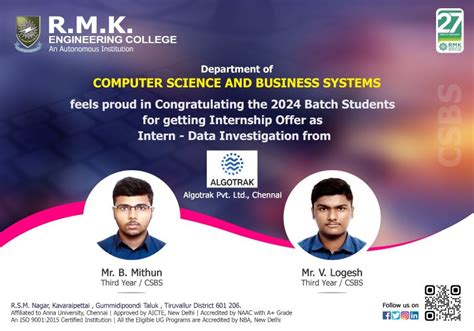 Rmkec Csbs On Linkedin Department Of Computer Science And Business