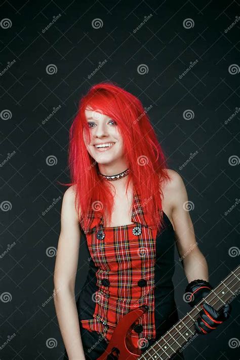 Funny Redhead Girl With Guitar Stock Image Image Of Guitar