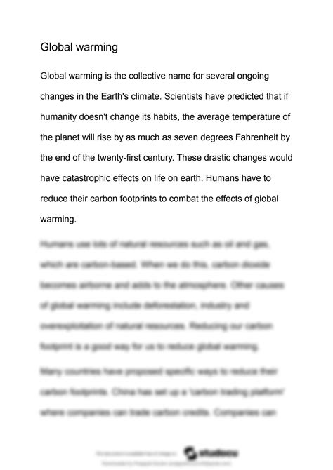 Solution Global Warming Notes Studypool