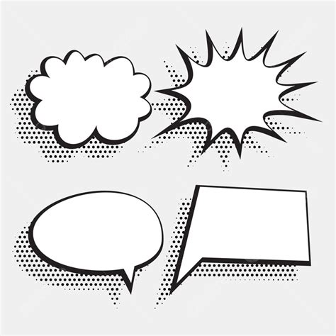 Halftone Style Comic Chat Bubble Expression In White Retro Cartoon Boom Png And Vector With