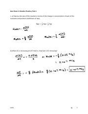 Kinetics Practice Part 1 Key 1 Pdf Gen Chem 2 Kinetics Practice Part 1 1 A Express The Rate