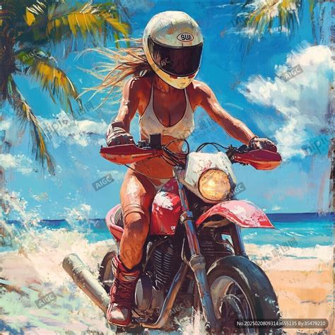 Ai创作图摩托车油画 骑摩托女孩 骑摩托车的女孩 女性摩托车 女士摩托 女摩托车手 骑摩托车女人 摩托车女孩 骑摩托车的女人 摩托车装饰画 女士摩托车 海上摩托车 海边的摩托车 战车女孩 女装