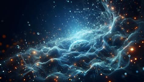 3d Abstract Network Technology Background With Flowing Particles Premium Ai Generated Image