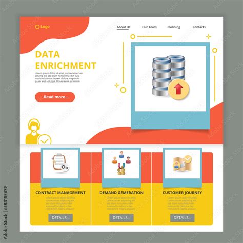 data enrichment flat landing page website template contract management demand generation