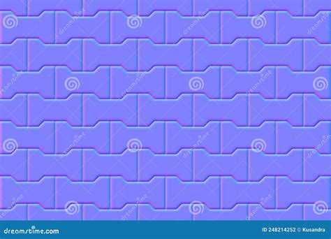 Normal Map Seamless Pattern Of Pavement With Interlocking Blocks Stock Illustration