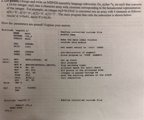 2 25 Points Design And Write An Msp430 Assembly