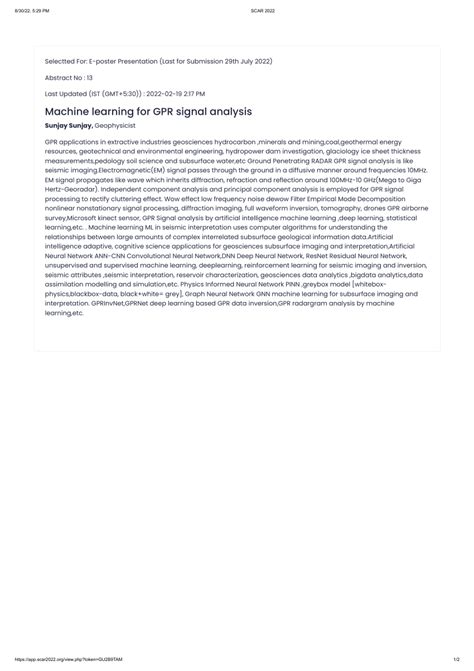 Pdf Machine Learning Ground Penetrating Radar Signal Analysis
