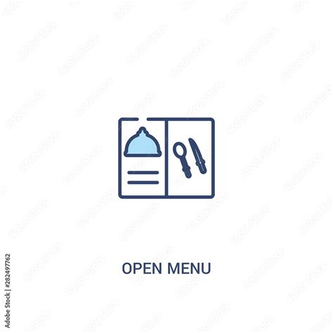 Open Menu Concept 2 Colored Icon Simple Line Element Illustration Outline Blue Open Menu