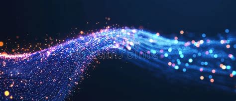 Abstract Digital Circuit Board With Glowing Data Flow Technology Concept Stock Image Image Of