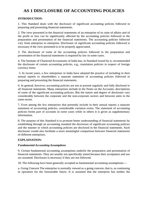 As 1 Theory Pdf Financial Statement Going Concern