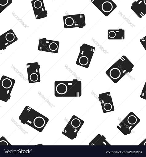 Camera Seamless Pattern Background Business Flat Vector Image