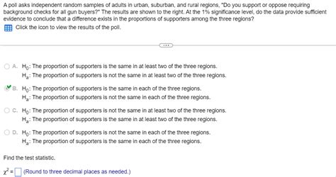 Solved A Poll Asks Independent Random Samples Of Adults In