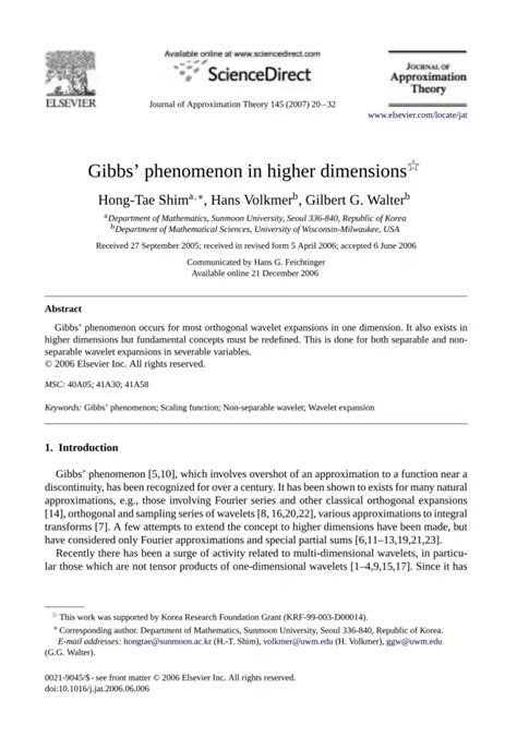 Pdf Gibbs Phenomenon In Higher Dimensions Dokumentips