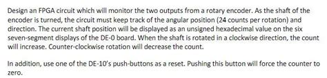 Solved Design An Fpga Circuit Which Will Monitor The Two