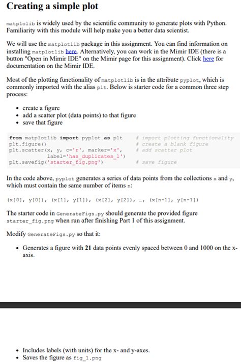 Solved Creating A Simple Plot Matplolib Is Widely Used By Chegg