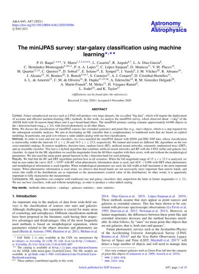 The Minijpas Survey Star Galaxy Classification Using Machine Learning