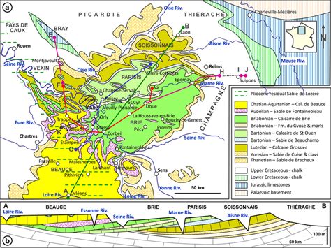 Geomorphological Settings A Geological Map Of The Paris Basin B Download Scientific