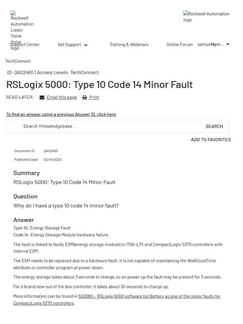 Rslogix 5000 Type 10 Code 14 Minor Fault Pdf Implied Warranty Information
