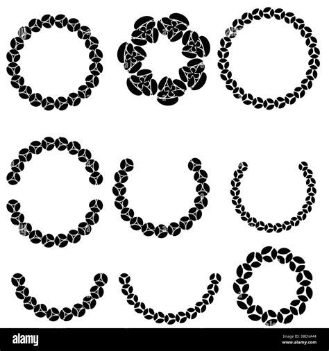 Abstract Circular Borders Featuring Angled Decorative Symmetry With