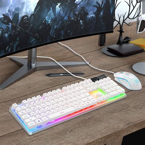 Magegee Gaming Keyboard And Mouse Combo K1 Rgb Led Backlit Wired Gaming Keyboard With 104 Keys