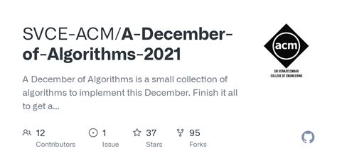Github Svce Acm A December Of Algorithms A December Of Algorithms Is A Small Collection