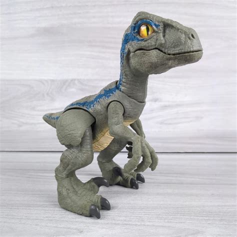 Jurassic World Dino Rivals Primal Pal Blue Velociraptor Dinosaur Figure