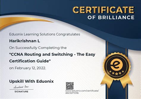 Completion Certificate For Ccna Routing And Switching The Easy