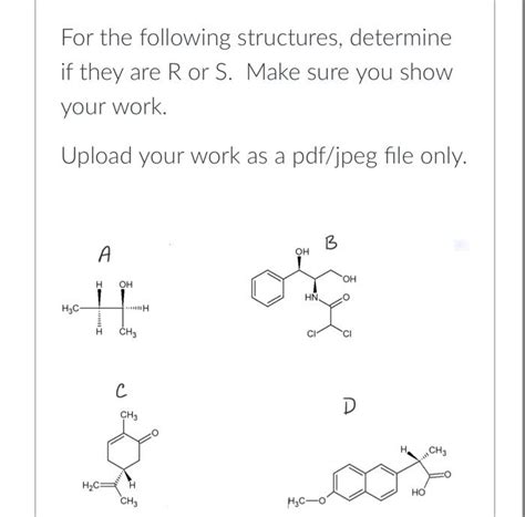 Solved For The Following Structures Determine If They Are R Chegg