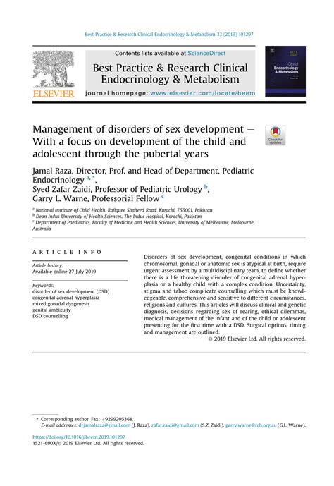 Management Of Disorders Of Sex Development E With A Focus On