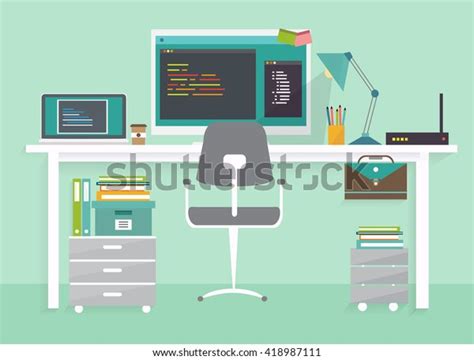 1545 Code Development Workspace Stock Vectors And Vector Art